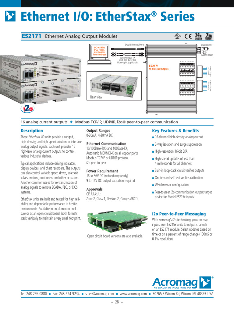 Analog Output Modules - 16 Channel | PDF
