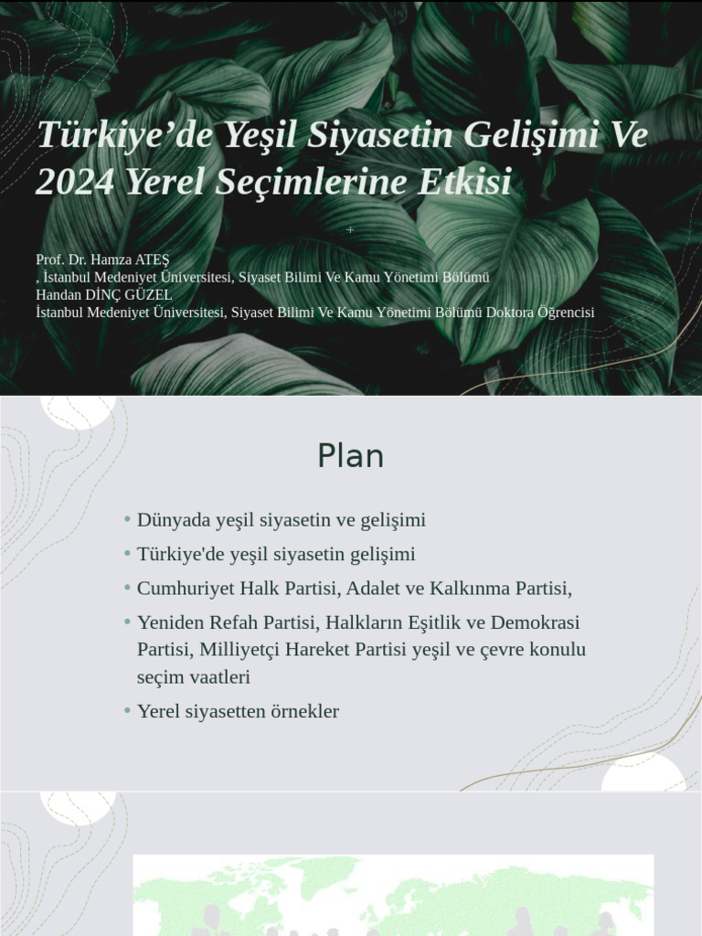 Türkiye’de Yeşil Siyaset Slayt Son | PDF