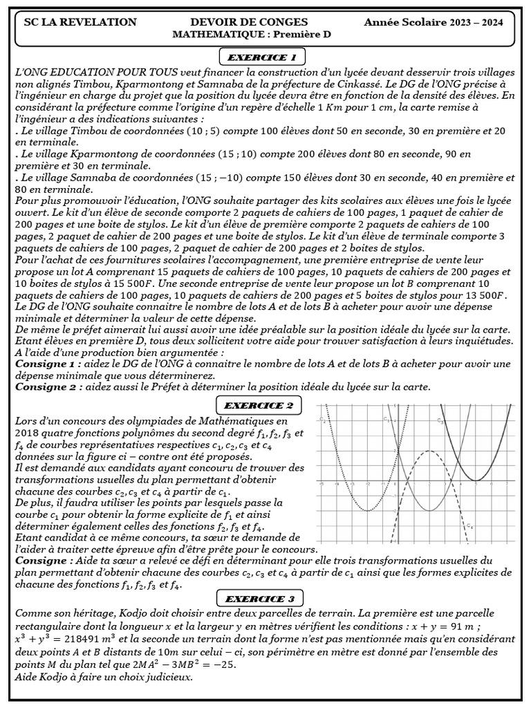 Devoir de Congées | PDF