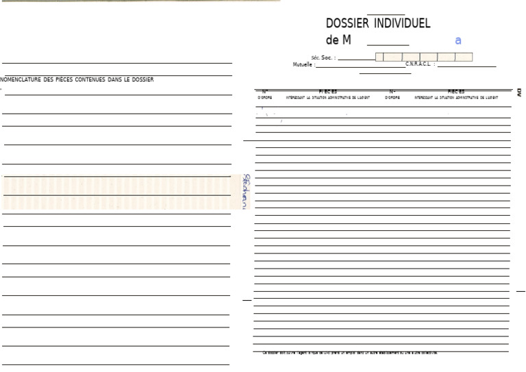 DOSSIER INDIVIDUEL - Modele | PDF