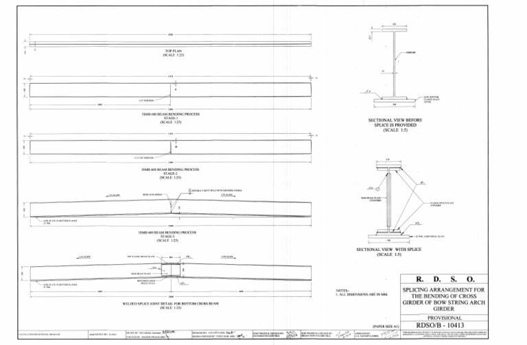 Rdso - b-10413 - Splicing Arr. For Bending of X Girder of B.S.A.G. | PDF