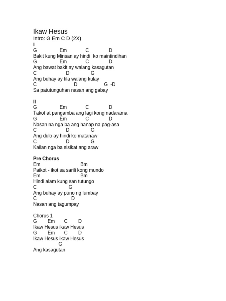 Ikaw Hesus Key of G | PDF