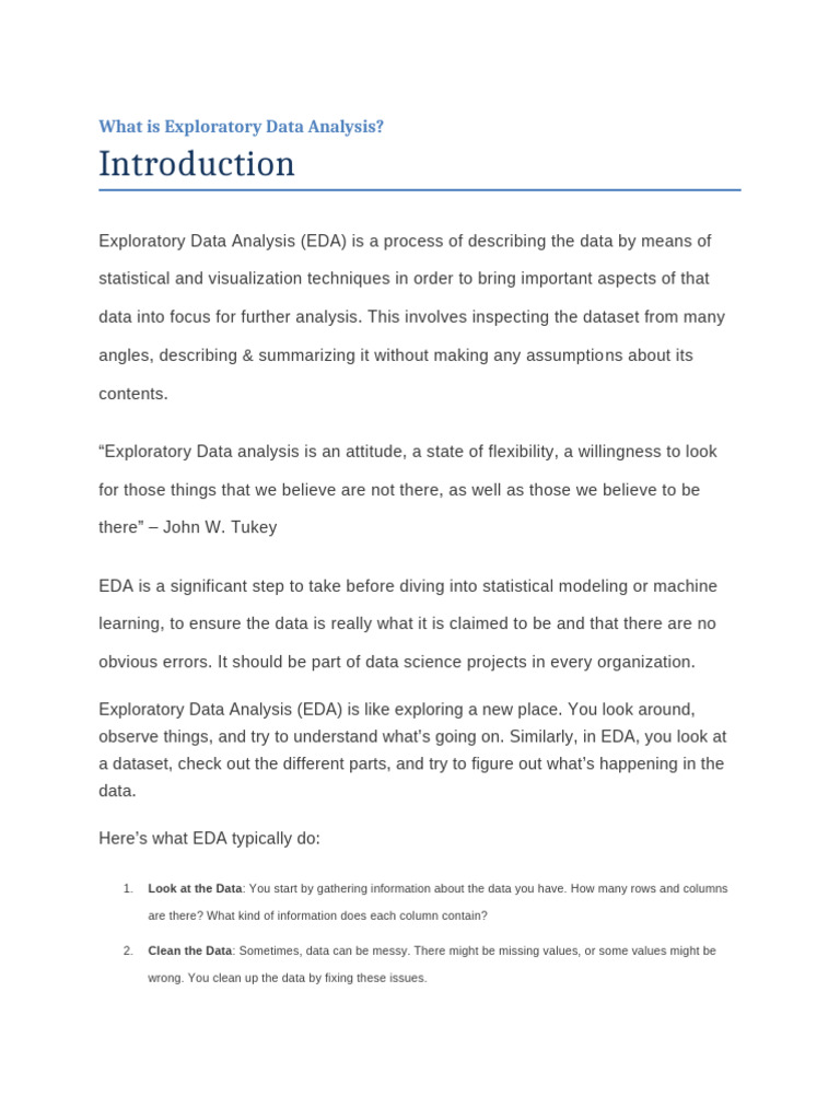 What Is Exploratory Data Analysis | PDF