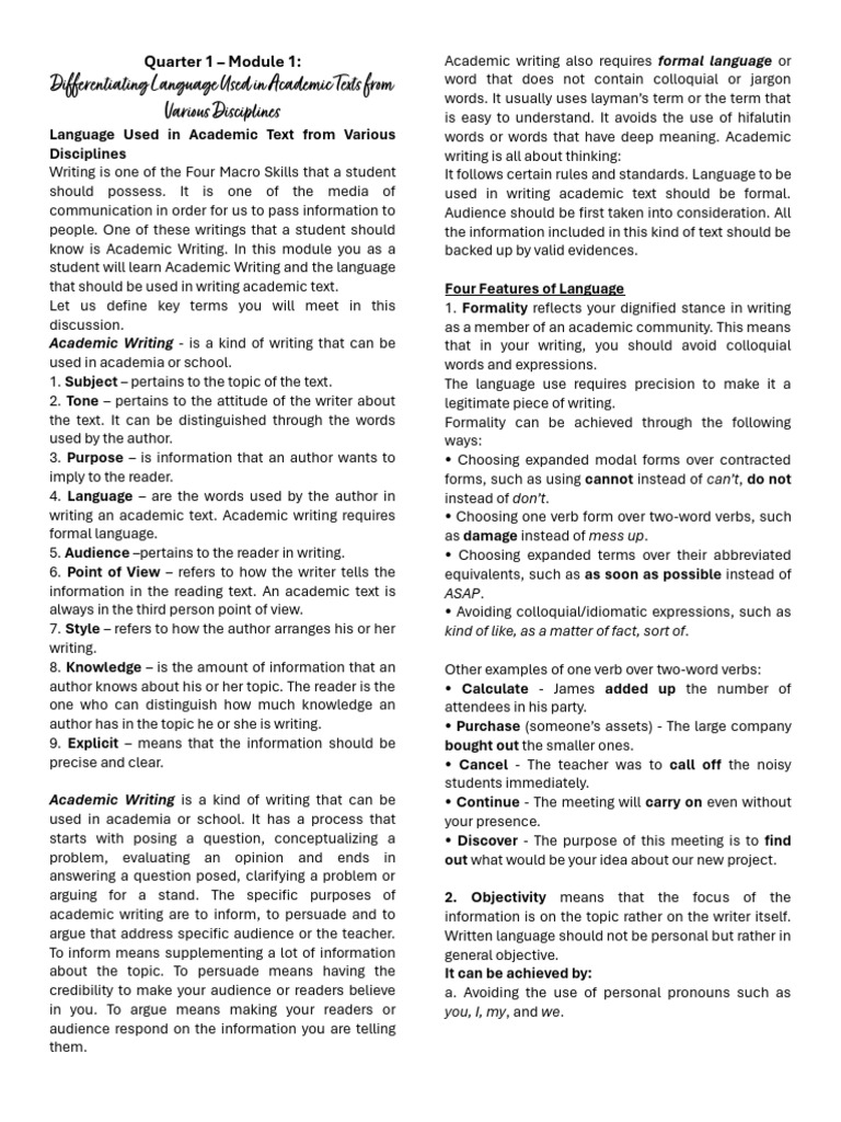 Lecture in EAPP - 1st Quarter | PDF