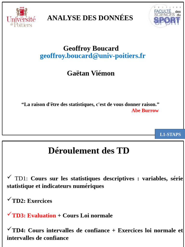 TD1 Cours Stats Descriptives | PDF