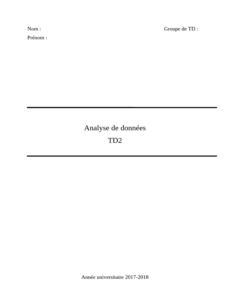 TD2 Exercices Stats Descriptives | PDF