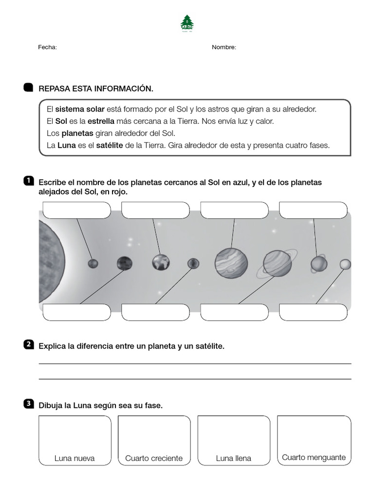 Ficha - Sistema Solar | PDF