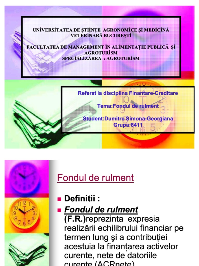 FONDUL DE RULMENT