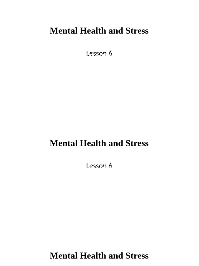 PerDev-Lesson-6-Mental-Health-and-Stress | PDF