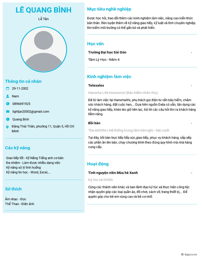 LE-QUANG-BINH-CV | PDF
