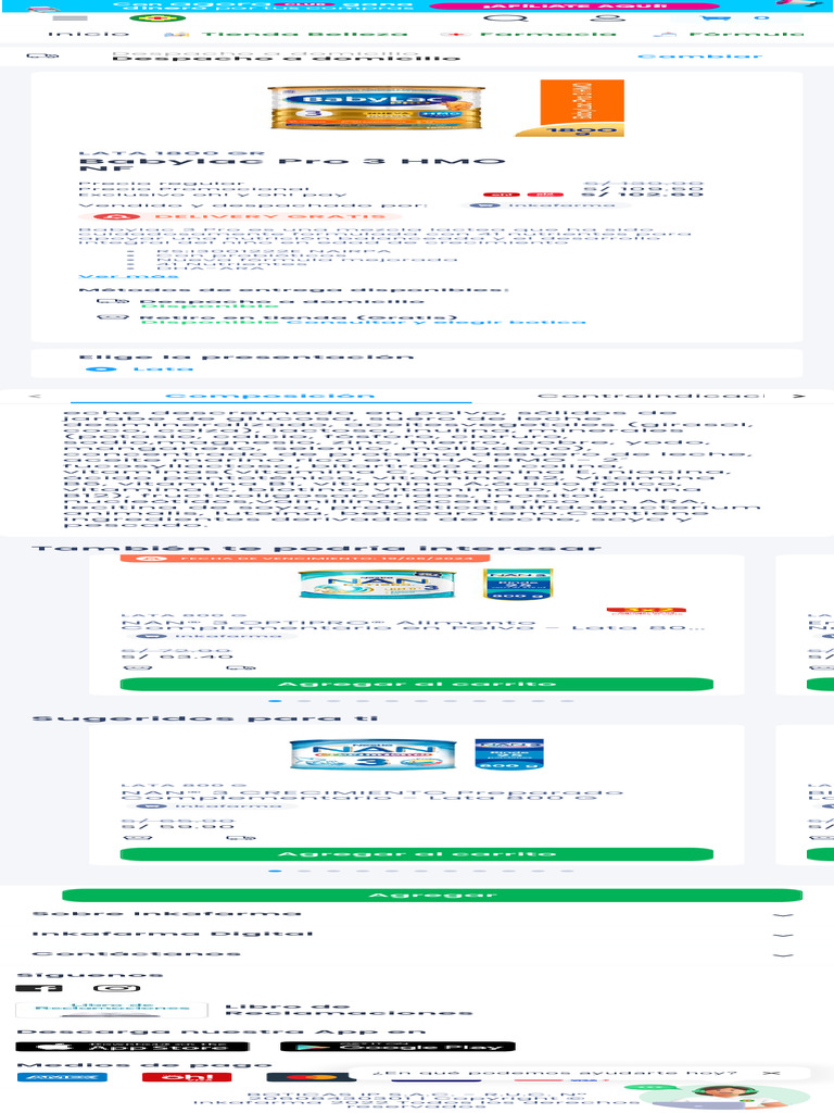 Babylac Pro 3 HMO NF 1800gr Inkafarma | PDF
