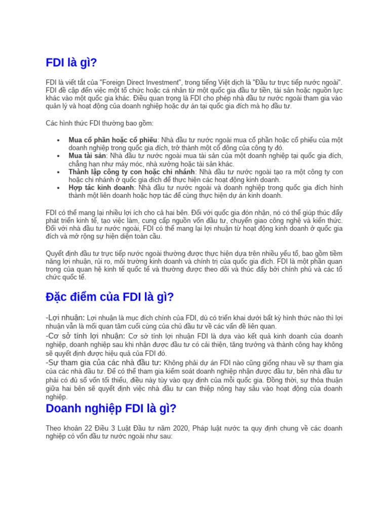 FDI | PDF