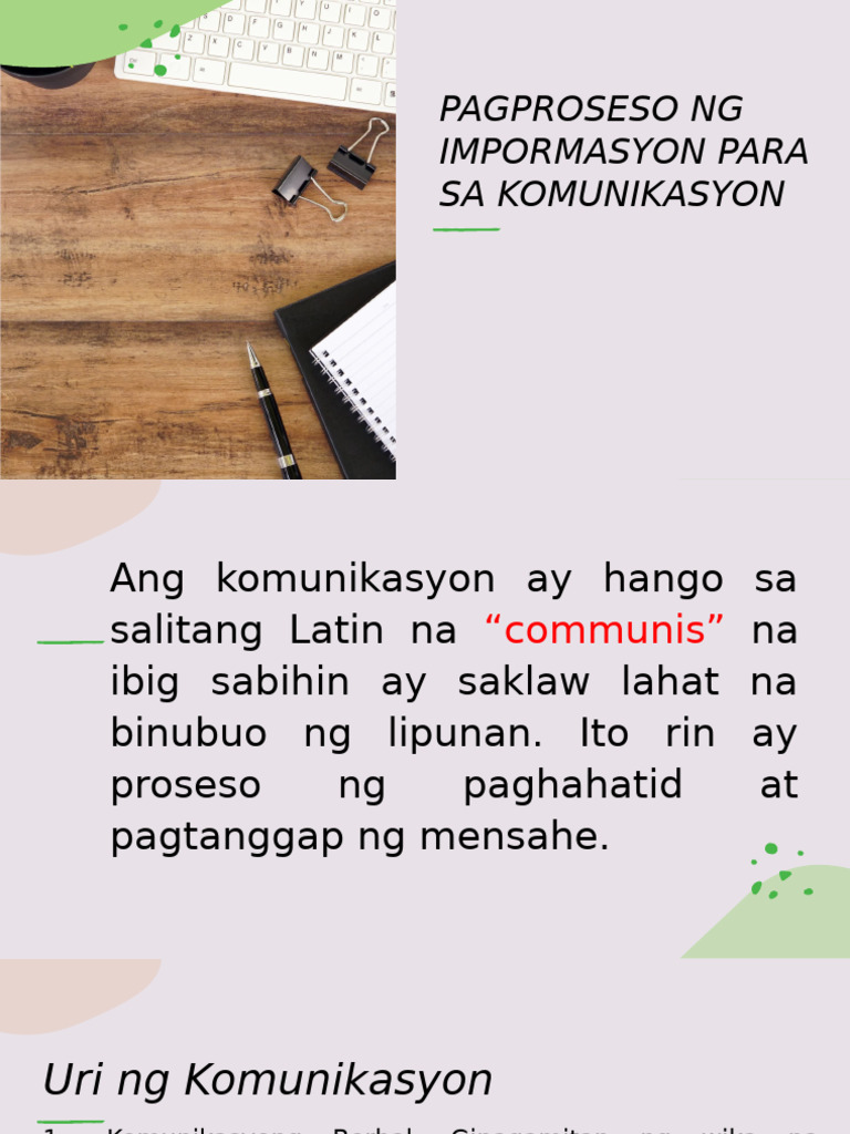 PAGPROSESO-NG-IMPORMASYON-PARA-SA-KOMUNIKASYON | PDF