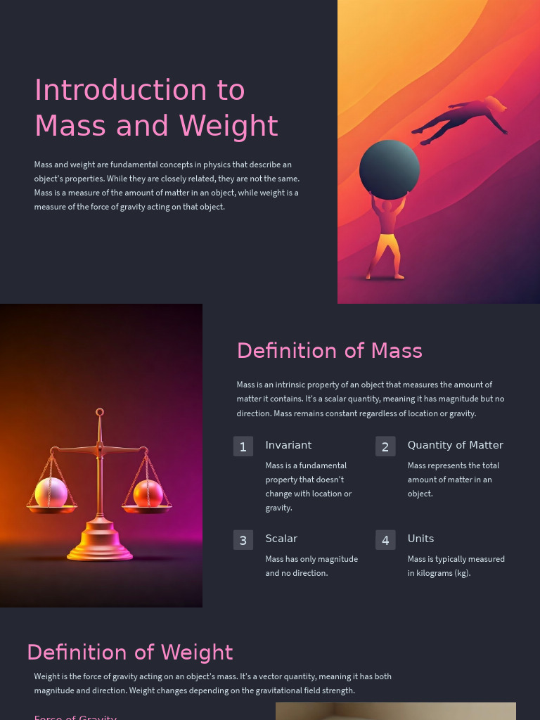 Introduction To Mass and Weight | PDF