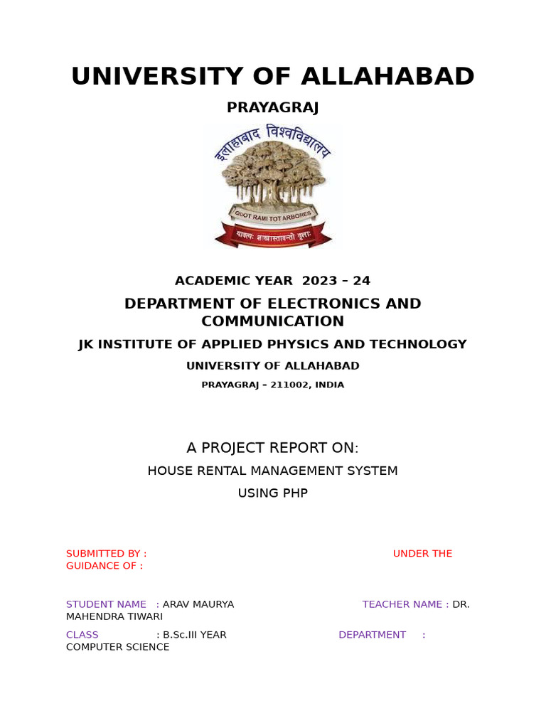 REPORT FRONT PAGE | PDF