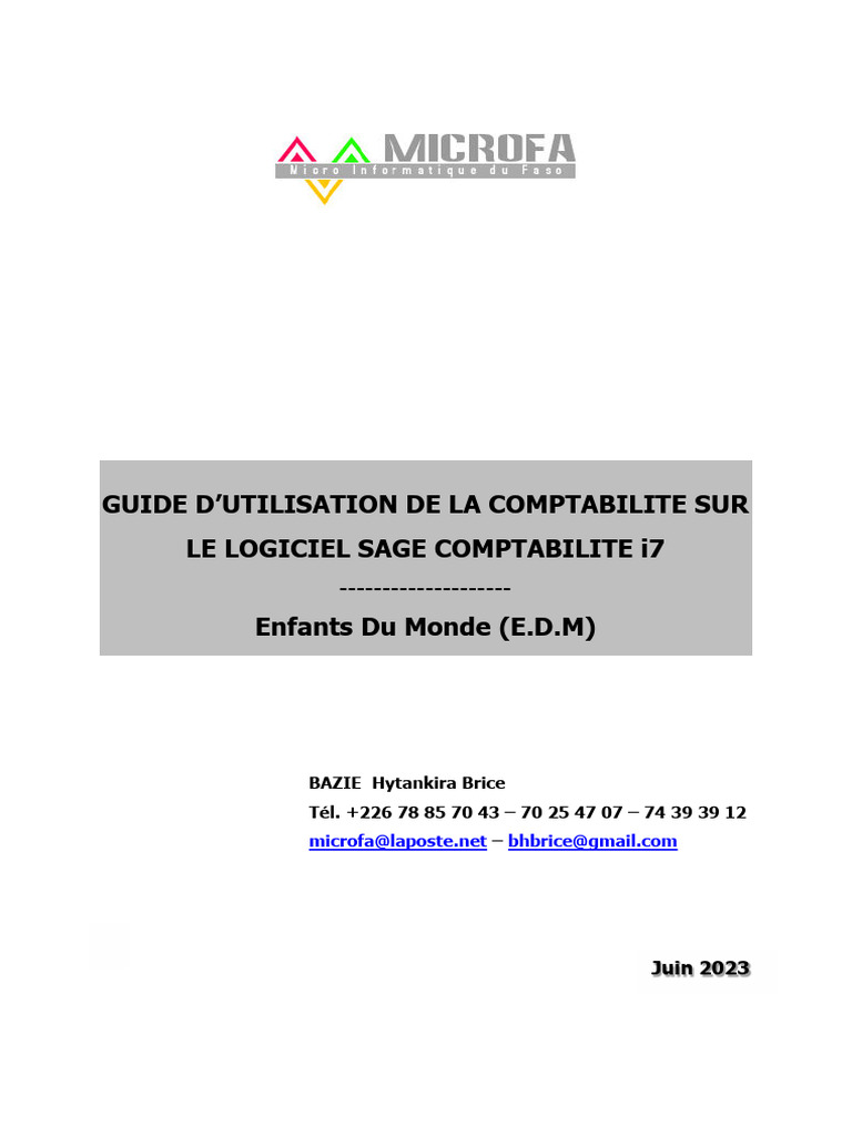 Guide Sage 100 Comptabilité i7 | PDF | Computers