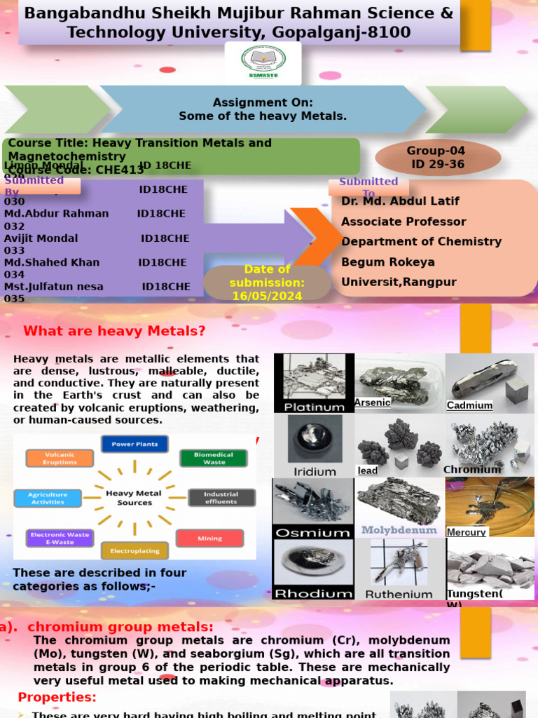Heavy Metals | PDF | Platinum | Molybdenum