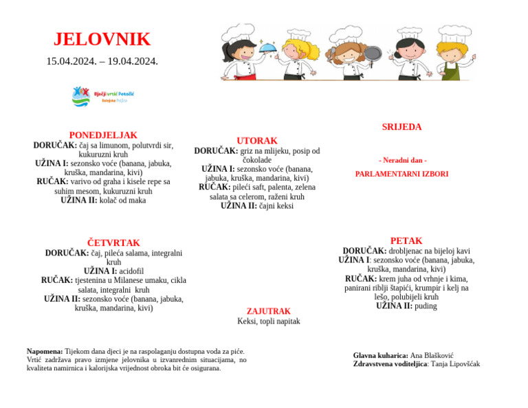 Jelovnik-15 04-19 04 2024 | PDF