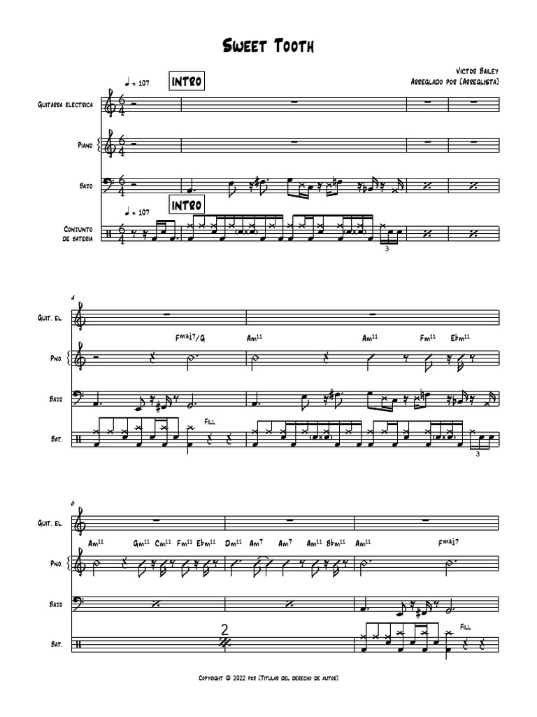 Sweet Tooth - Partitura y partes | PDF