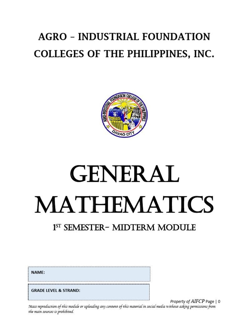 General Mathematics | PDF | Function (Mathematics) | Exponential Function