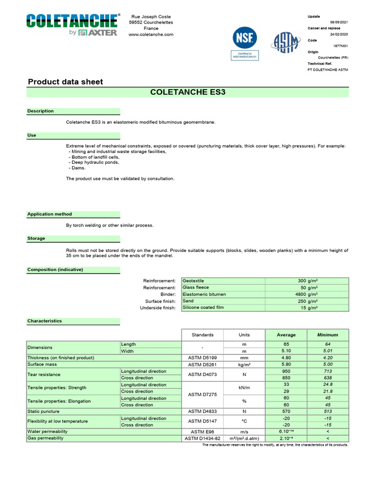 Coletanche-Es3 Astm Si en | PDF