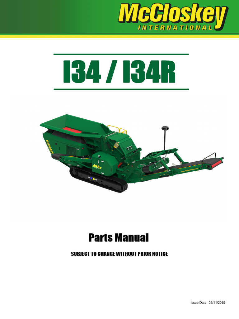 I34-I34r Parts Manual Latest | PDF