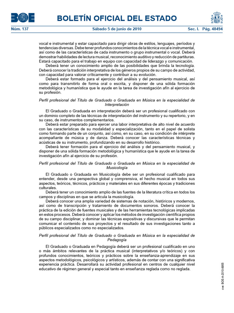 BOE Competencias en ES 15 | PDF