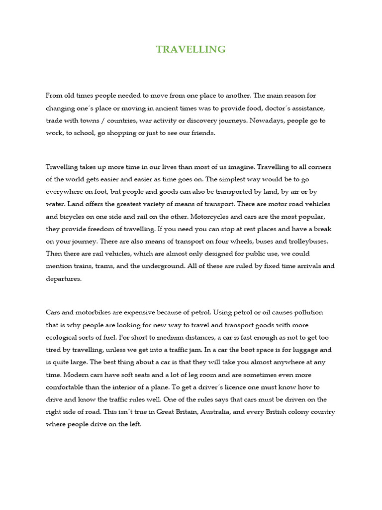 7 Travelling | PDF