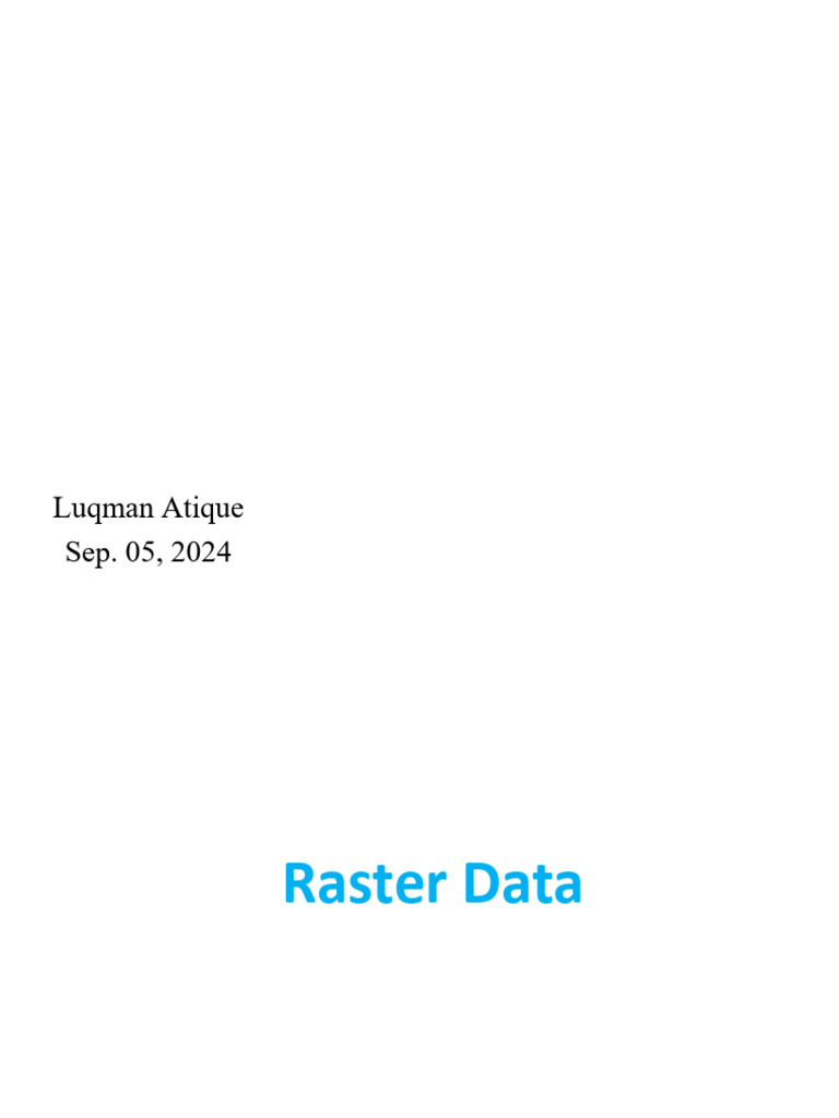 Img Interp & Proc - Raster Data Storing & Encoding Methods - 2024-09-05 - Stu | PDF