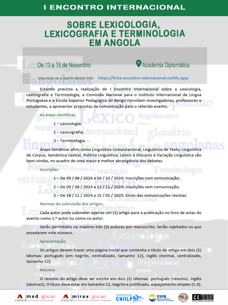 Propostas para Encontro Internacional de Lexicologia | PDF | Abstract ...