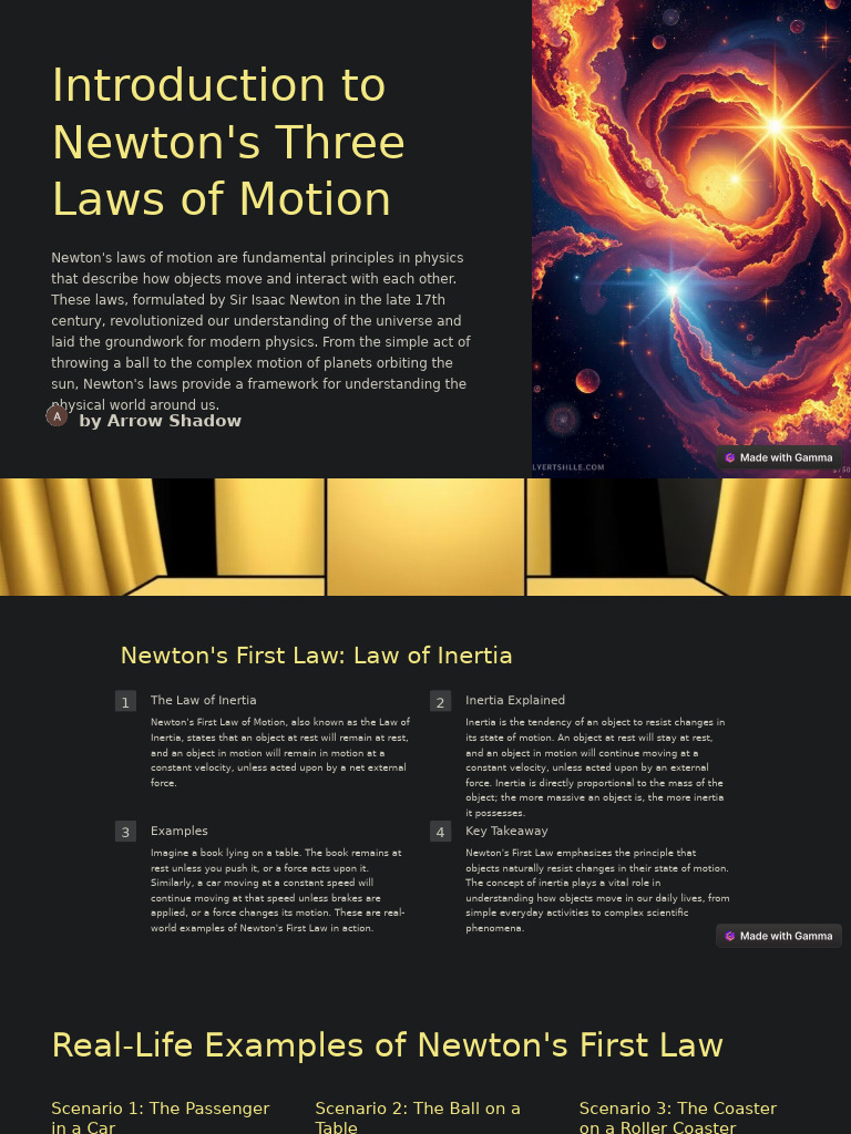 Introduction To Newtons Three Laws of Motion | PDF