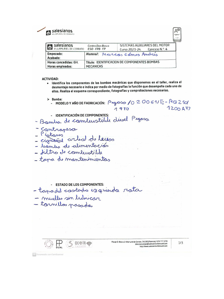 Bomba Diesel Marcos Gómez | PDF