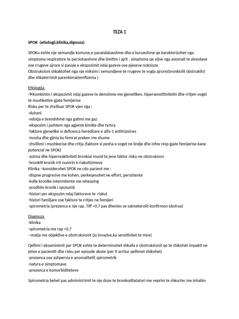 Teza Pneumologji | PDF