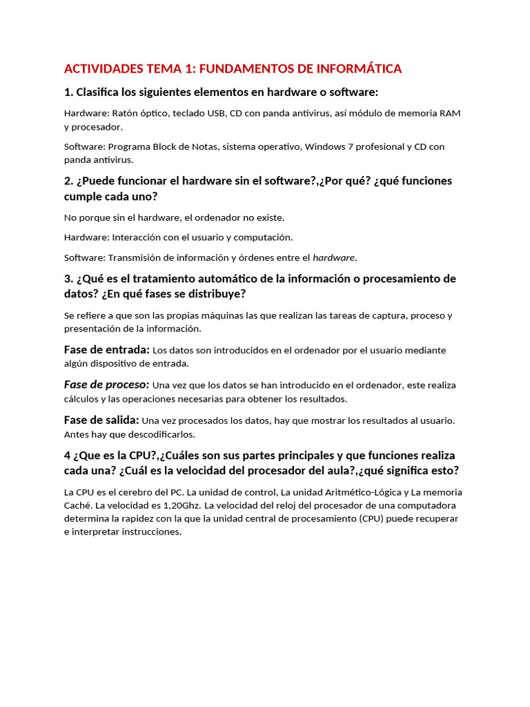 Actividades TICS | PDF