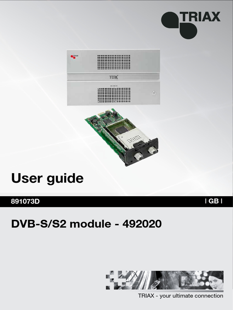 TDX - DVB-S - S2 Frontend - User Manual - EN - Screen | PDF