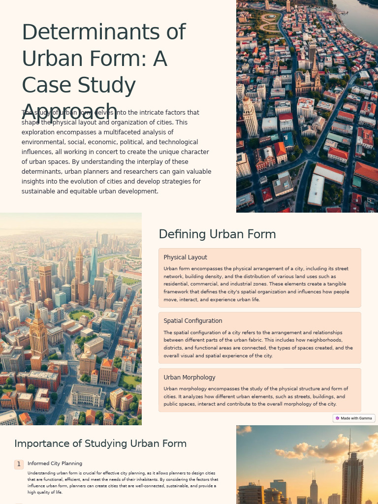 Determinants of Urban Form A Case Study Approach | PDF