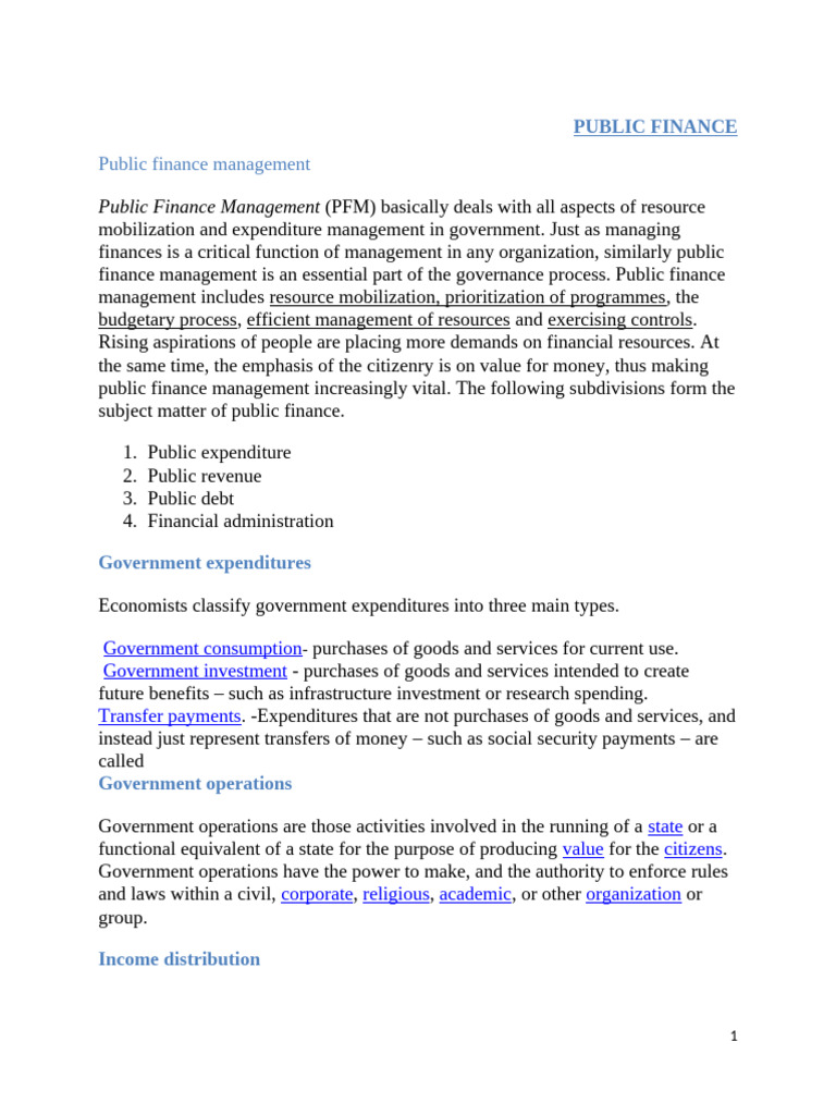 Public Finance Management | PDF