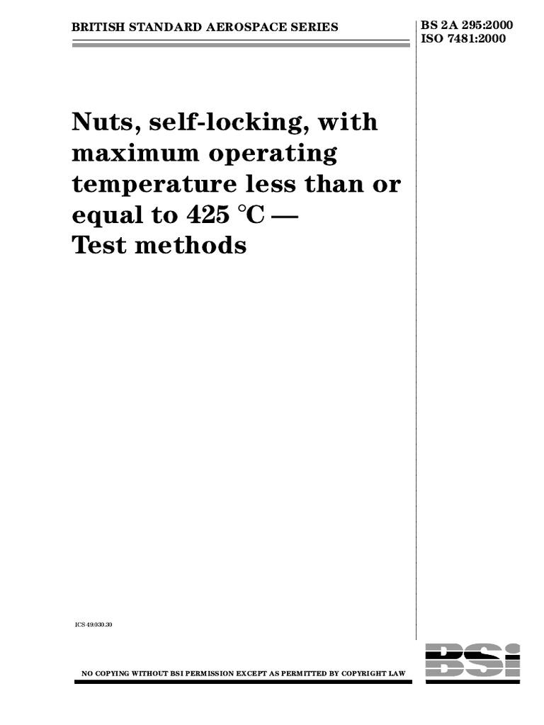 BS 2a 295-2000 (Iso 7481-2000) | PDF