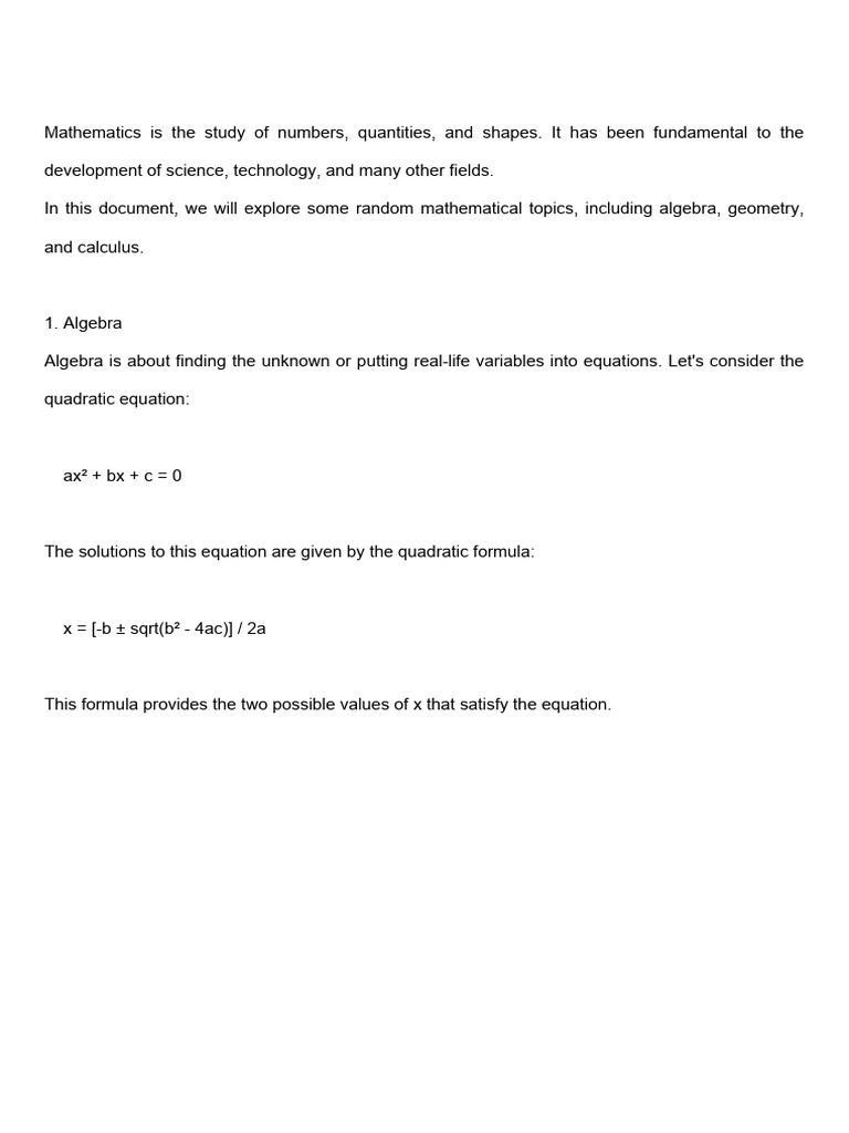 Random Math Explanation4 | PDF