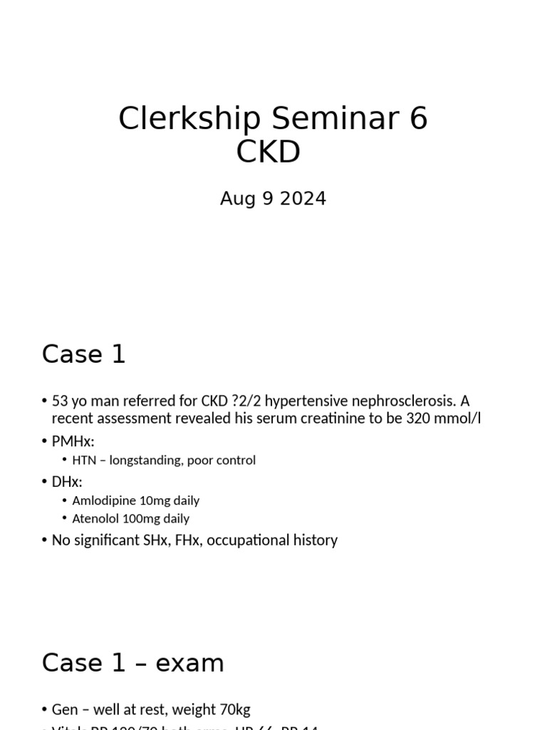 Seminar 6 - CKD | PDF