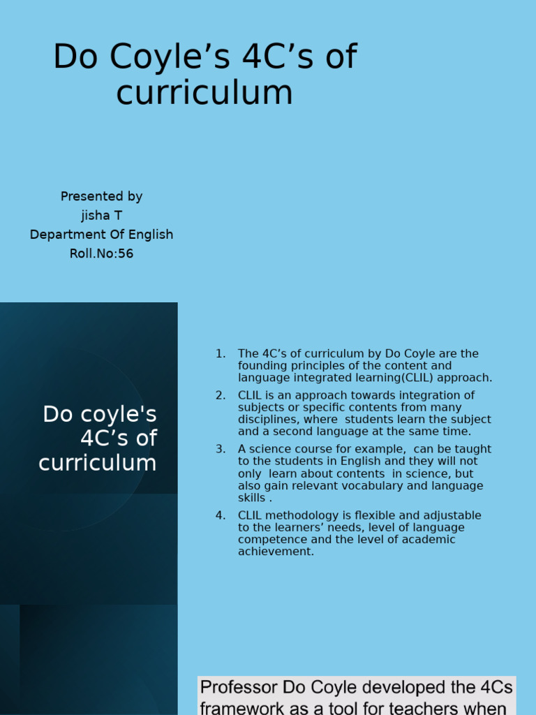 4.do Coyle's 4C's of Curriculum | PDF | Curriculum | Learning