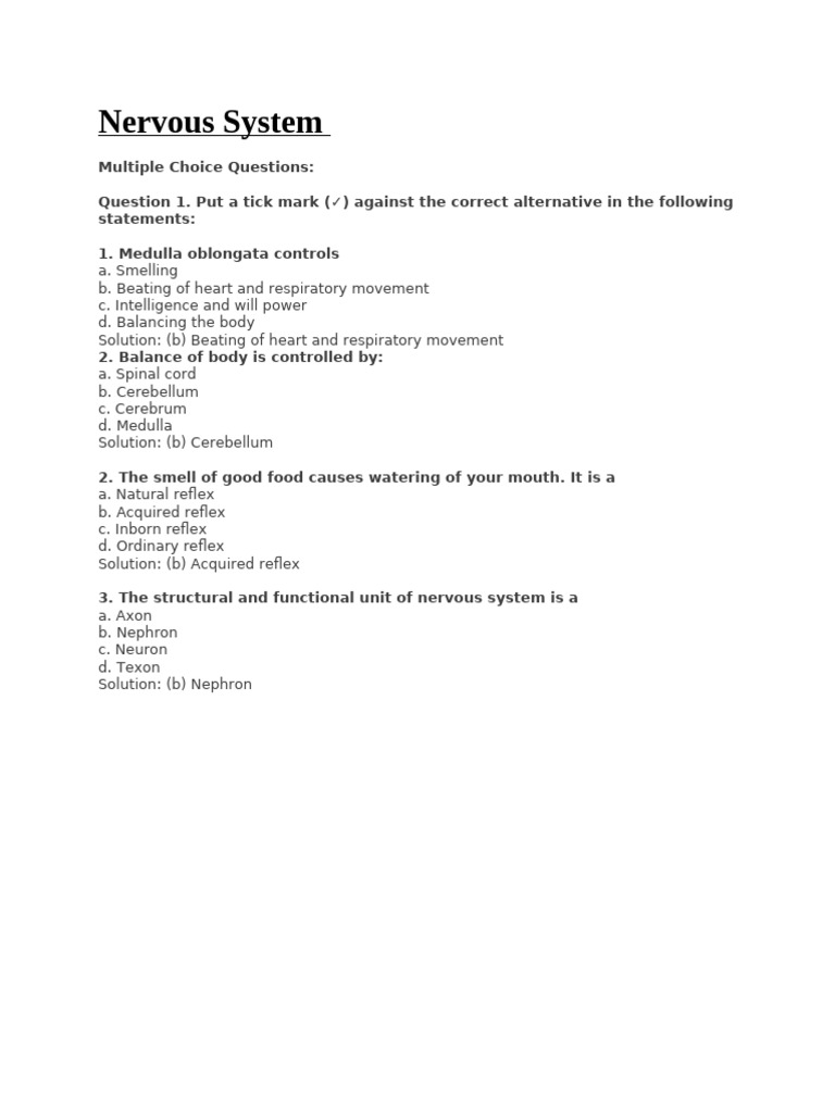 Biology Nervous System | PDF