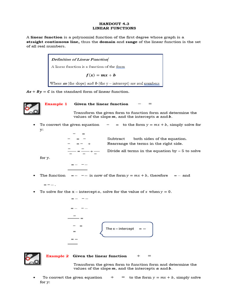 HANDOUT-4.3-LINEAR-FUNCTIONS | PDF