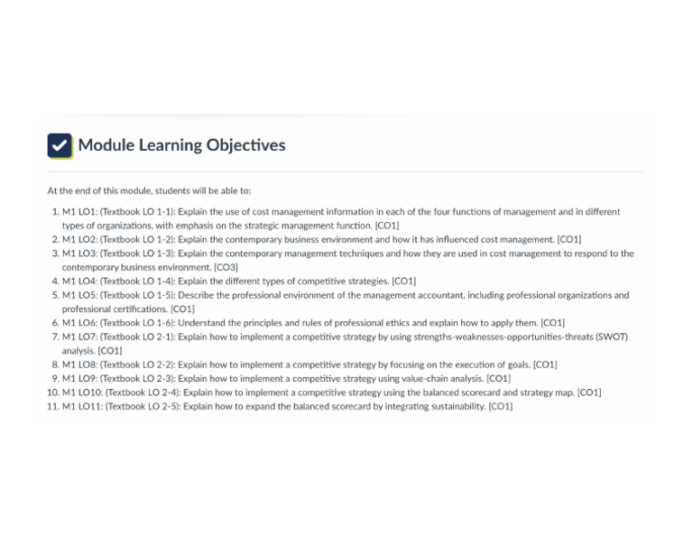 Module 1 Objectives | PDF Module 1 Objectives | PDF