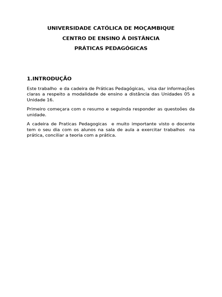 Ucm PP1 (Segundo Trabalho) | PDF