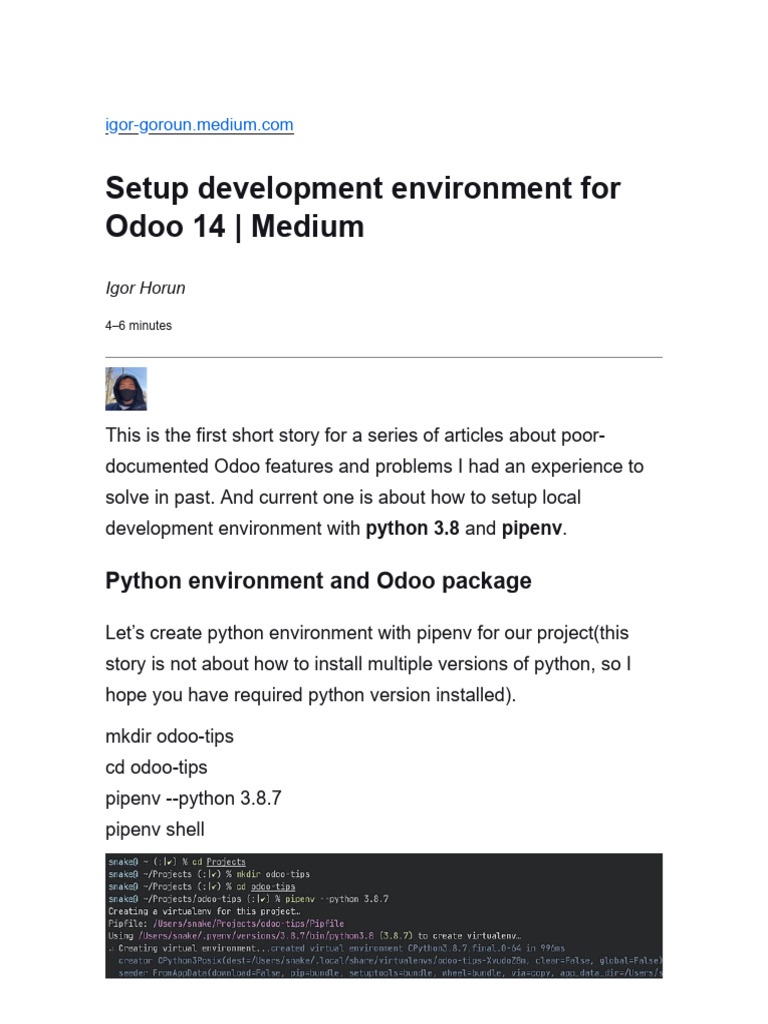 Setup Development Environment For Odoo 14 | PDF