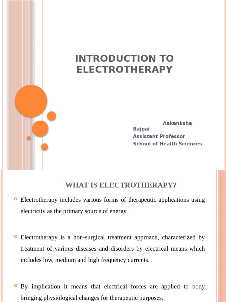 Introduction To Electrotherapy | PDF