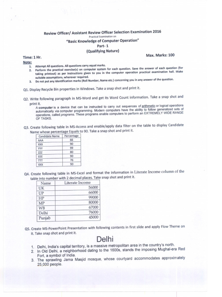 Computer Paper Ro - Aro | PDF