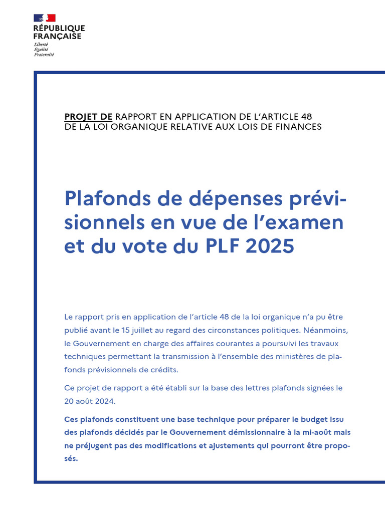 Plafonds Bercy PLF 2025 | PDF