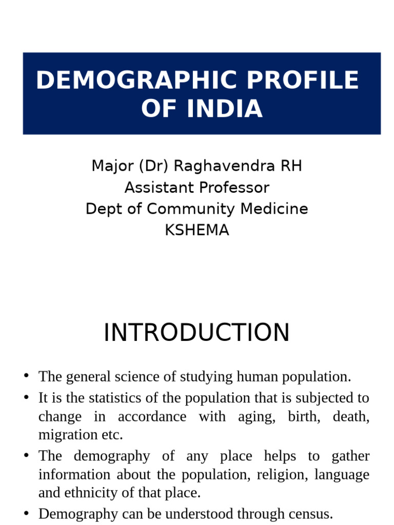 Demographic Profile of India | PDF